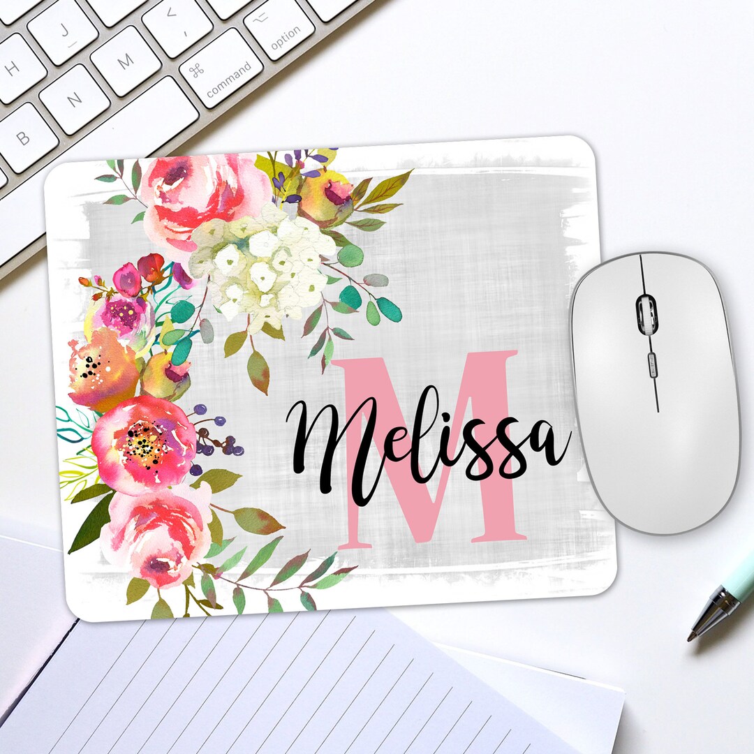 Monogram Letter Mouse Pad, Personalized Name Mouse Pad, Office Desk ...