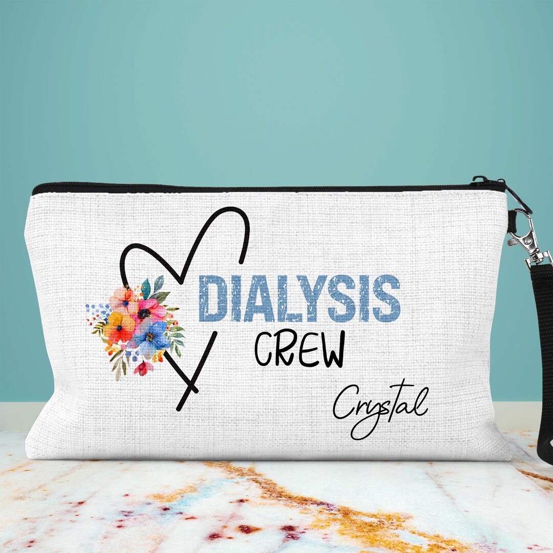 Personalized Dialysis Nurse Bag Dialysis Crew Makeup Bag Nephrology ...