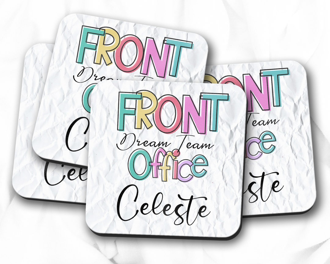 Front Office Coasters, Office Staff Gifts, Coasters Personalized, Gifts ...