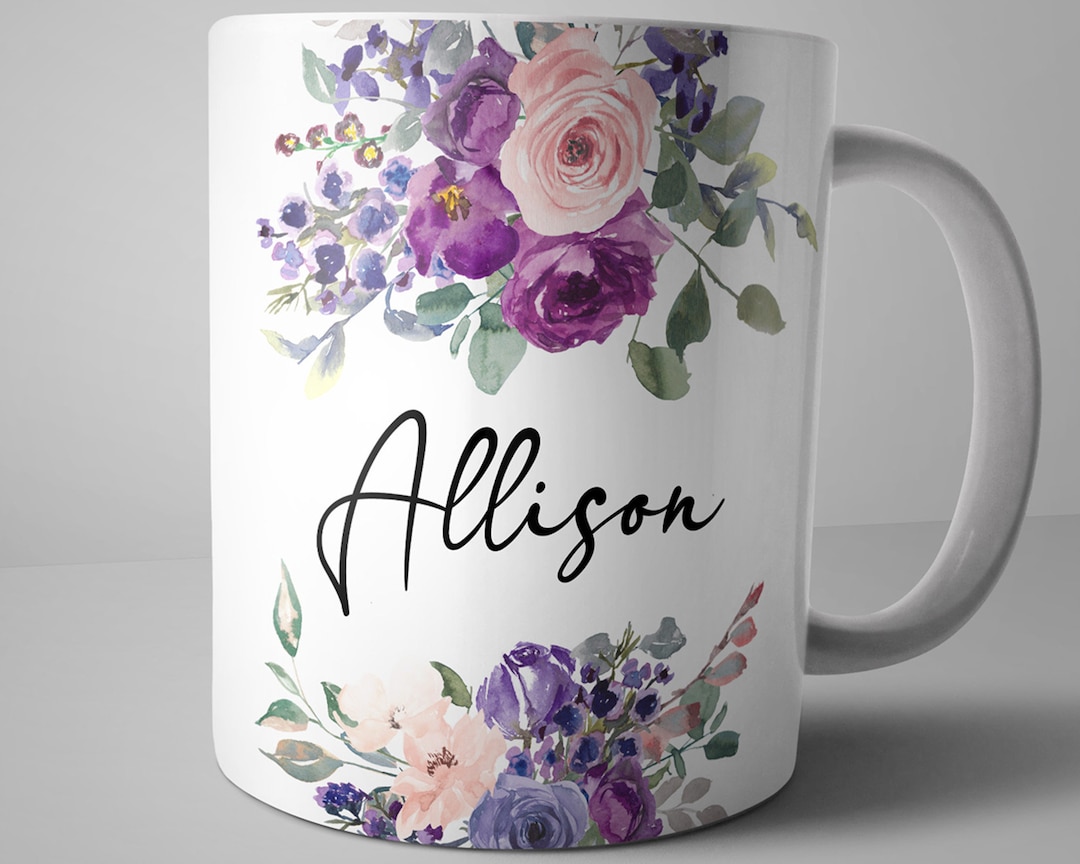Personalized Name Mug, Floral Coffee Mug, Personalized Gifts for Women ...