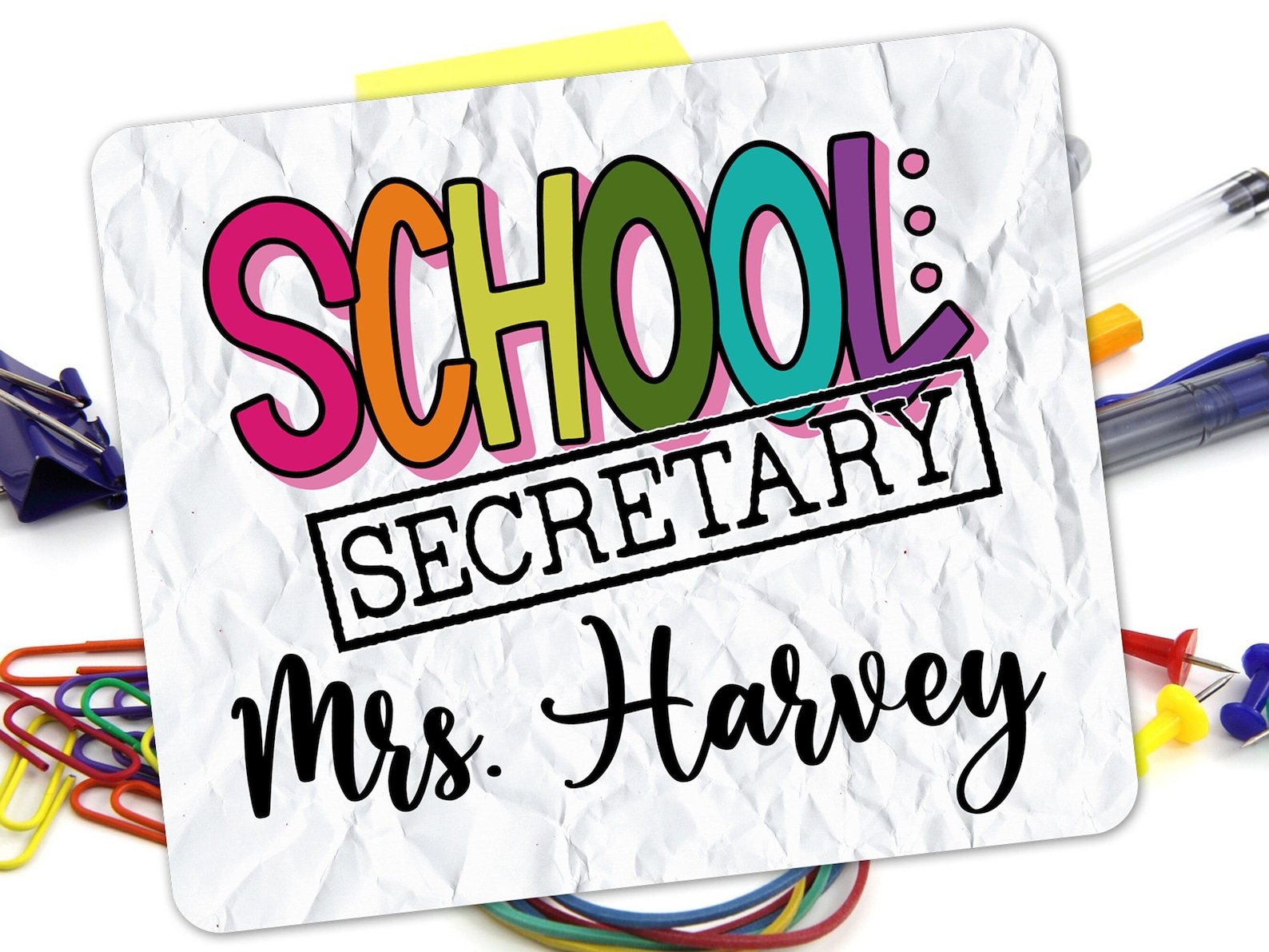 School Secretary Gifts, Personalized Mouse Pad, School Office Staff ...