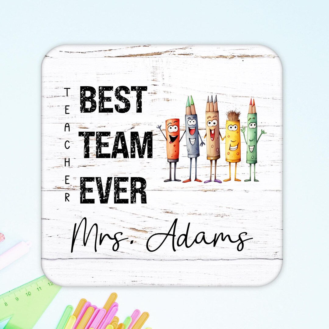 Funny Teacher Coaster, Personalized Teacher Team Gift, Staff ...