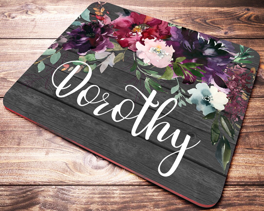 Personalized Flower Mouse Pad Floral Desk Accessories - Etsy