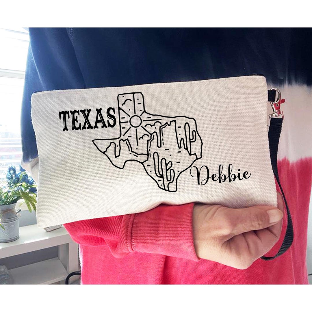 Personalized Texas State Map Pouch Texas Gifts for Her Texas Welcome ...