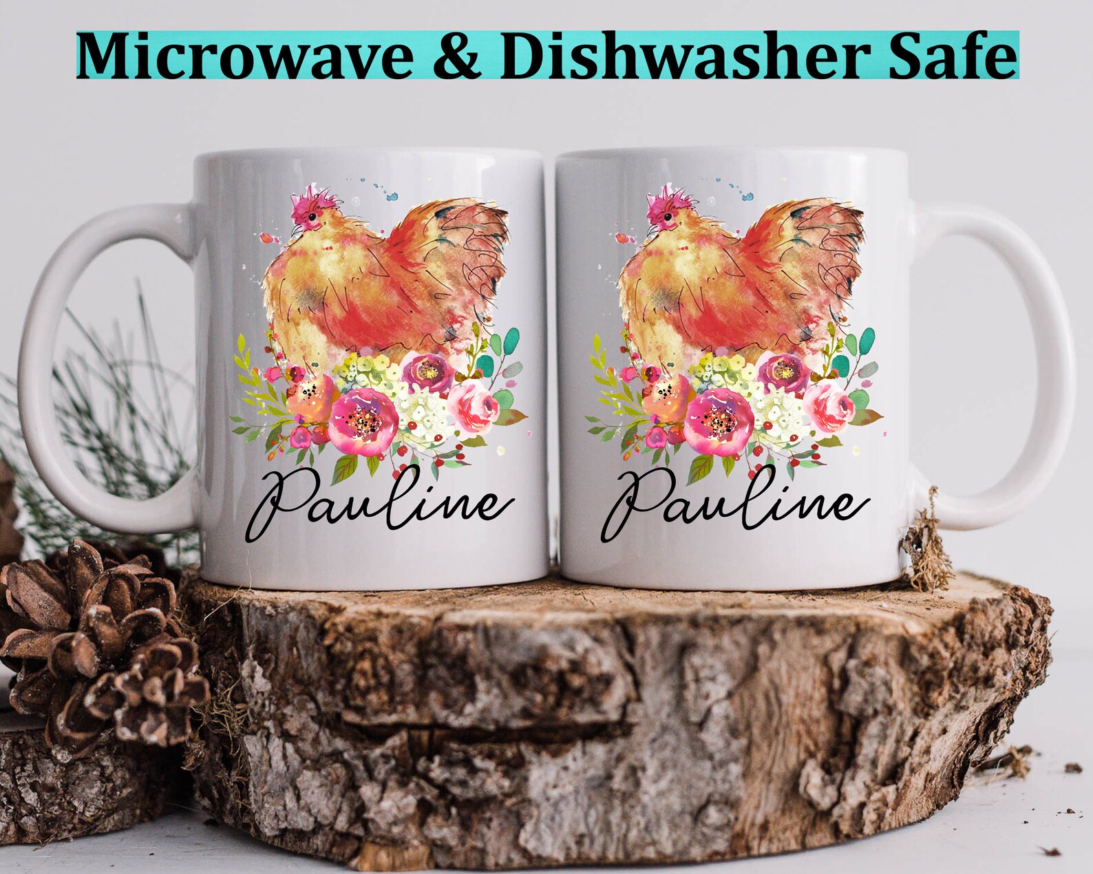 Personalized Chicken Mug Farm Animal Mug Chicken Coffee Mug - Etsy