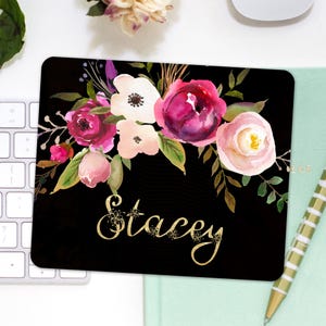 Name Mouse Pad, Personalized Mouse Pad, Office Decor for Women, Desk ...