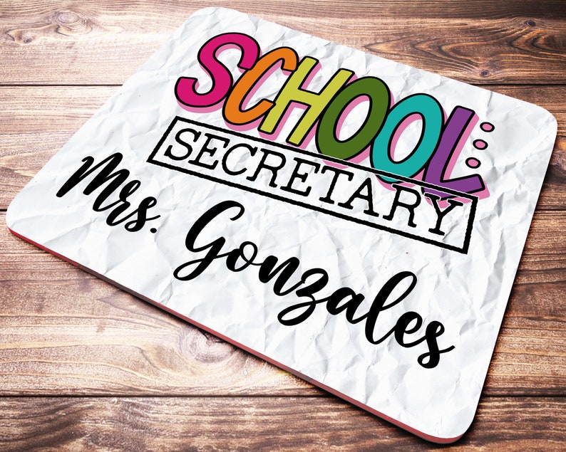 School Secretary Gifts Personalized Mouse Pad School Office - Etsy