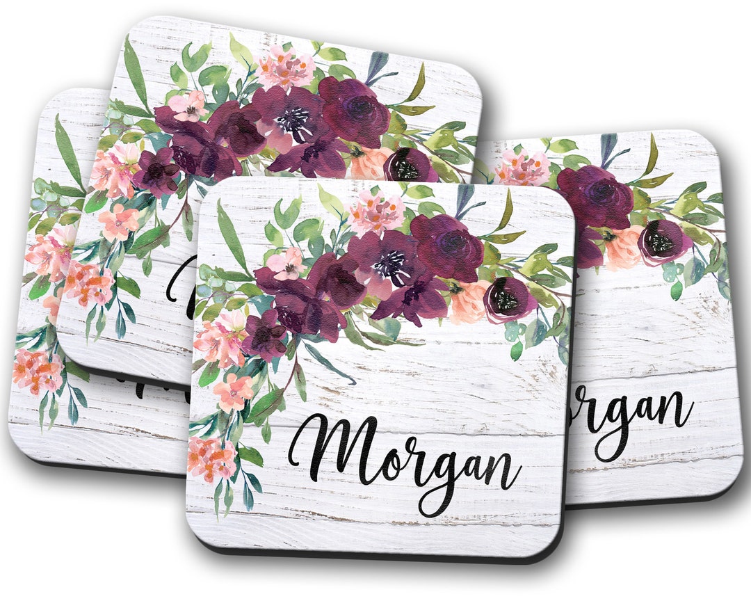 Personalized Desk Coasters, Secretary Gifts, Name Coffee Coasters, Host ...
