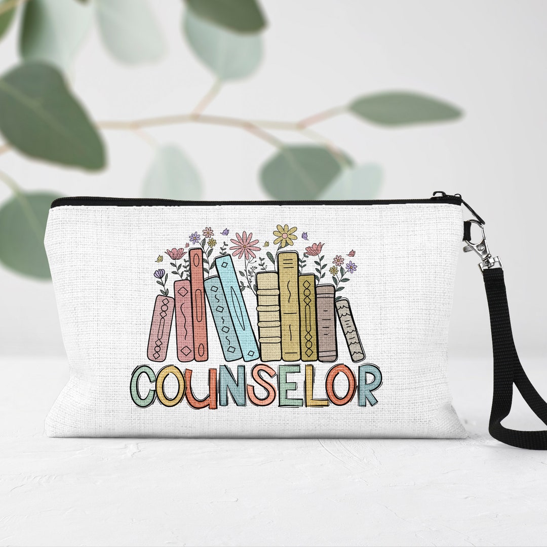 School Counselor Pencil Pouch, Cute Counselor Makeup Bag, Graduation ...