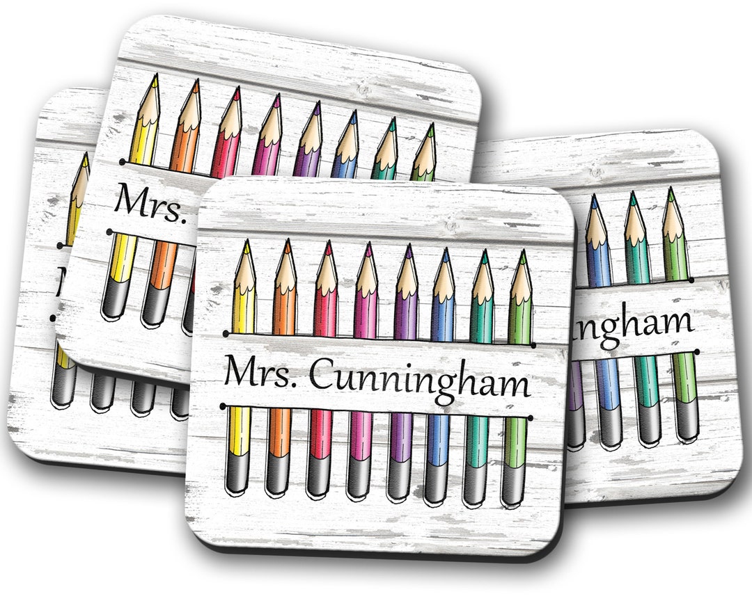 Pencil Coaster, School Gifts for Teacher, Teacher Coffee Coaster ...