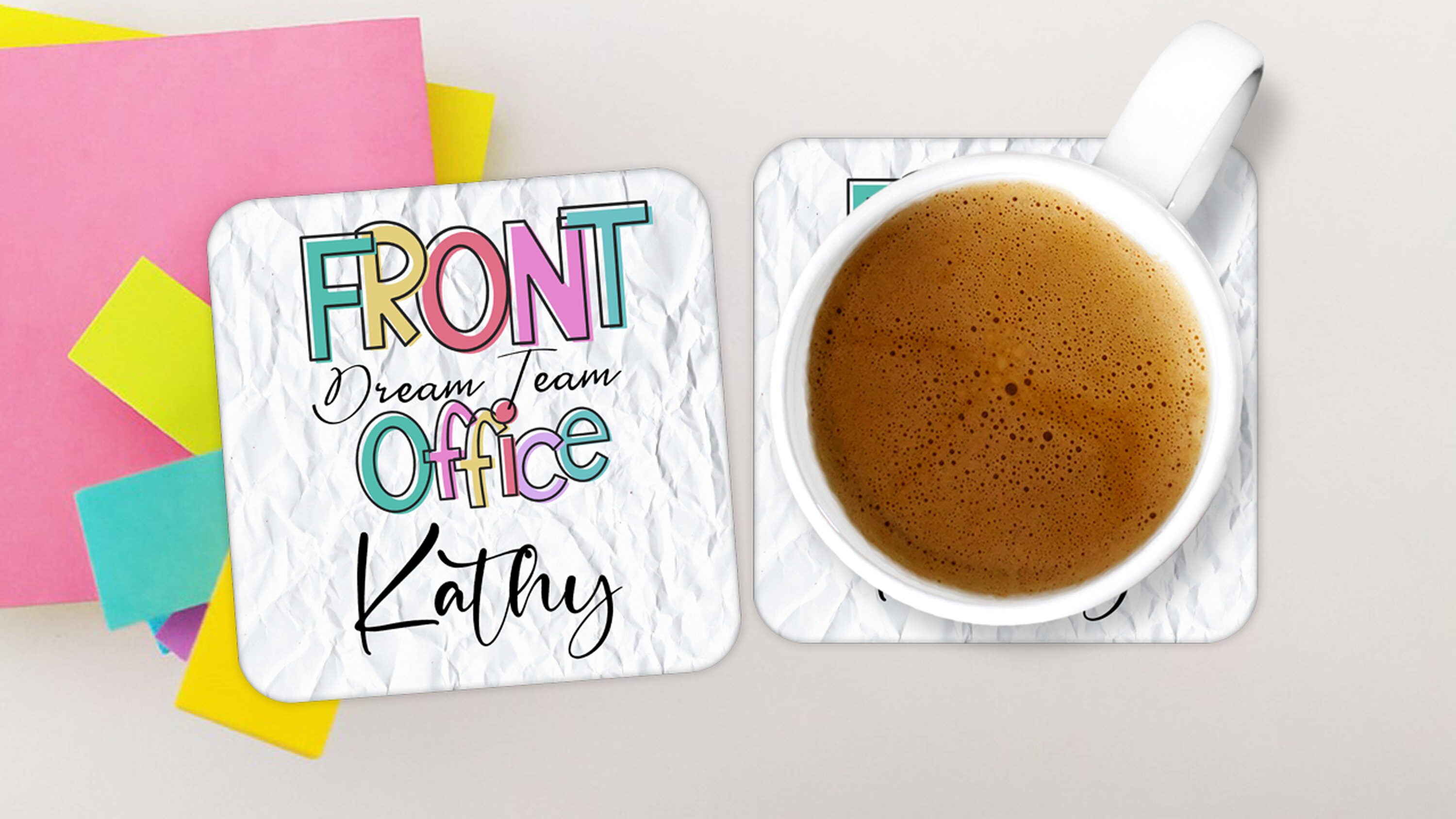 Front Office Coasters, Office Staff Gifts, Coasters Personalized, Gifts ...