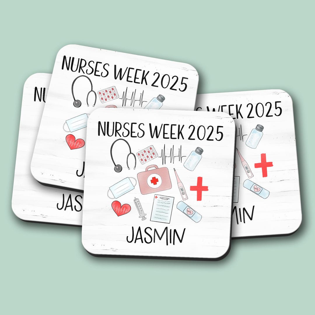 Custom Nurses Week Appreciation Coasters Personalized Nurse Desk ...