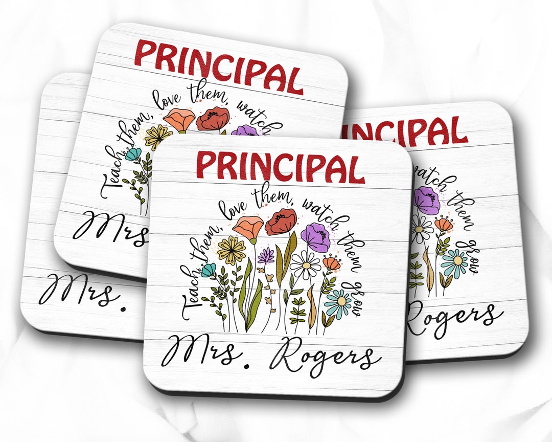 Principal Gift, School Principal Coasters, Personalized Principal Gifts ...