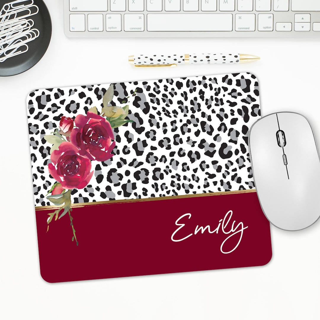 Elegant Leopard Print Mouse Pad Unique Cheetah Print Desk Accessory ...