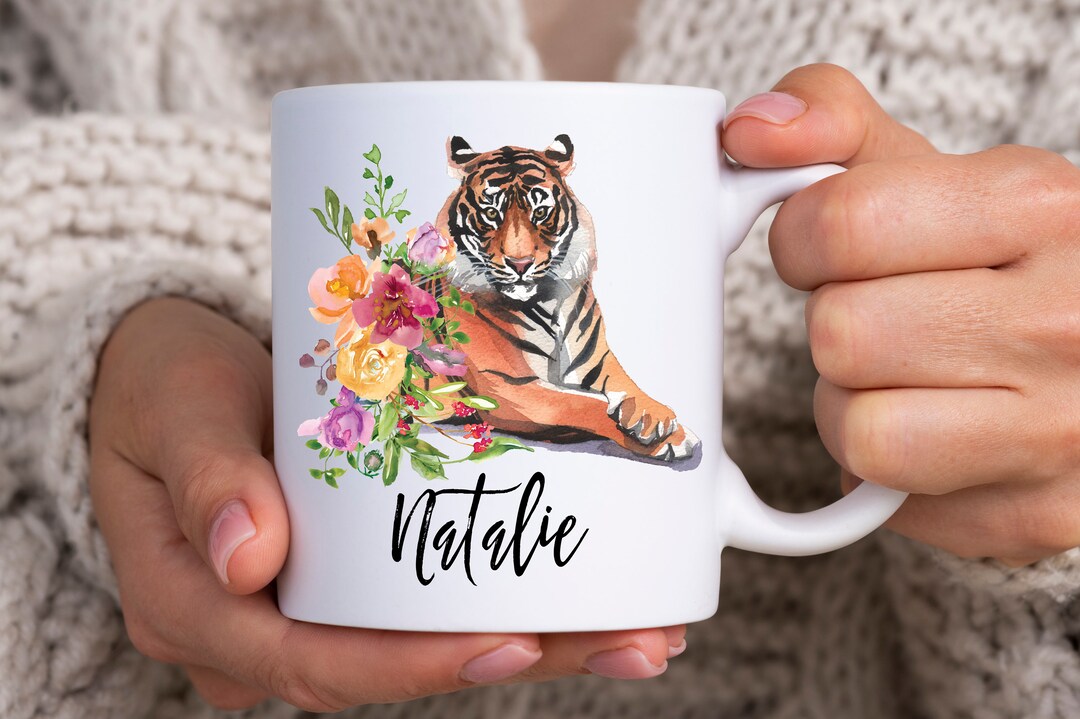 Tiger Coffee Mug, Personalized Tiger Coffee Cup, Animal Mug, Tiger ...