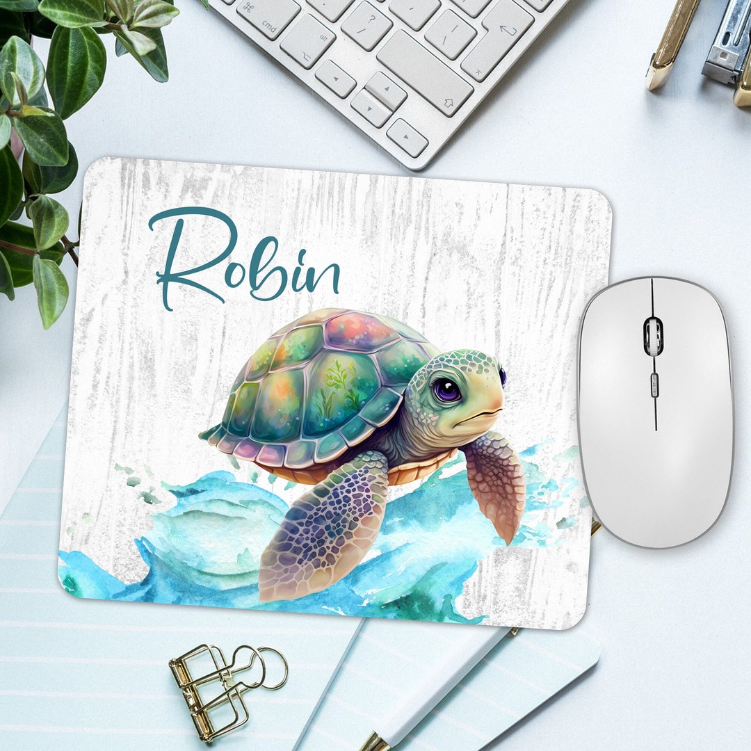 Sea Turtle Mouse Pad, Personalized Turtle Gifts, Sea Turtle Desk ...