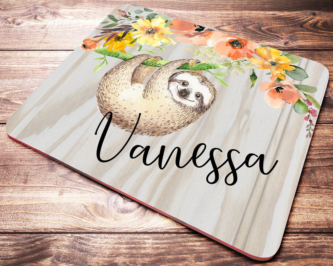 Personalized Sloth Mouse Pad, Funny Desk Decor, Office Desk Accessories ...