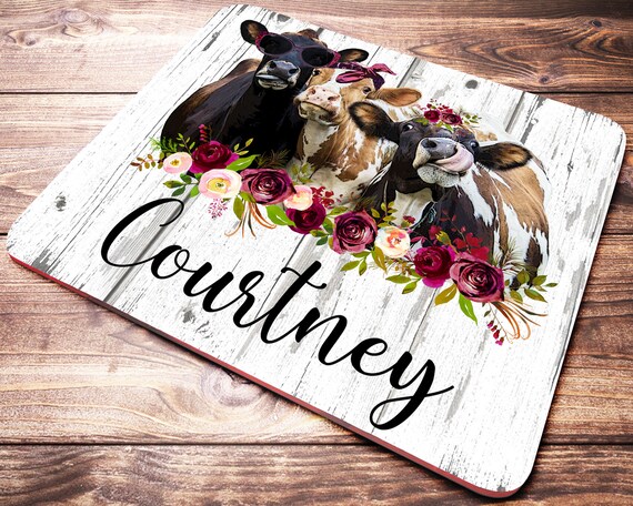 Farm Animal Mouse Pad Personalized Cow Mouse Pad Animal | Etsy