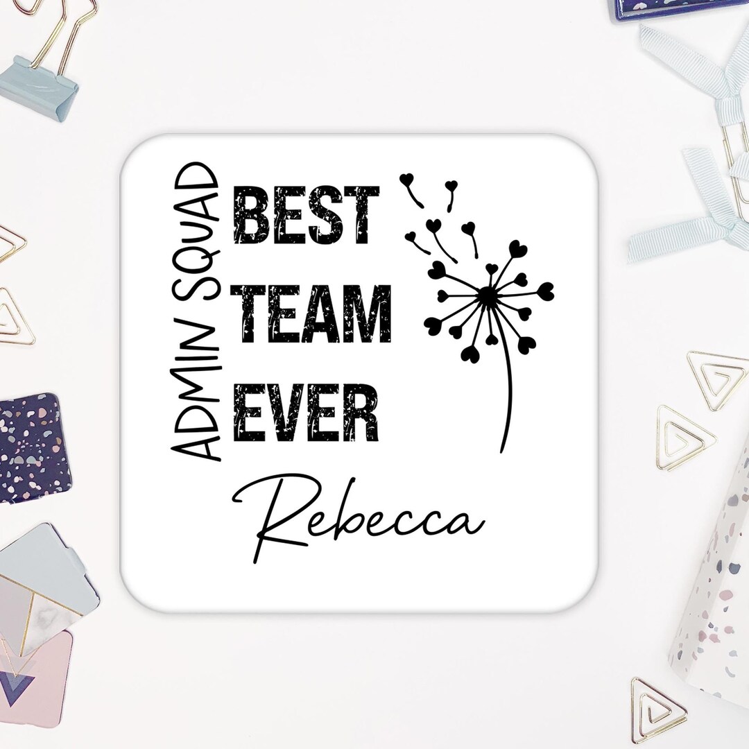 Personalized Admin Squad Coaster, Custom Office Desk Gift ...
