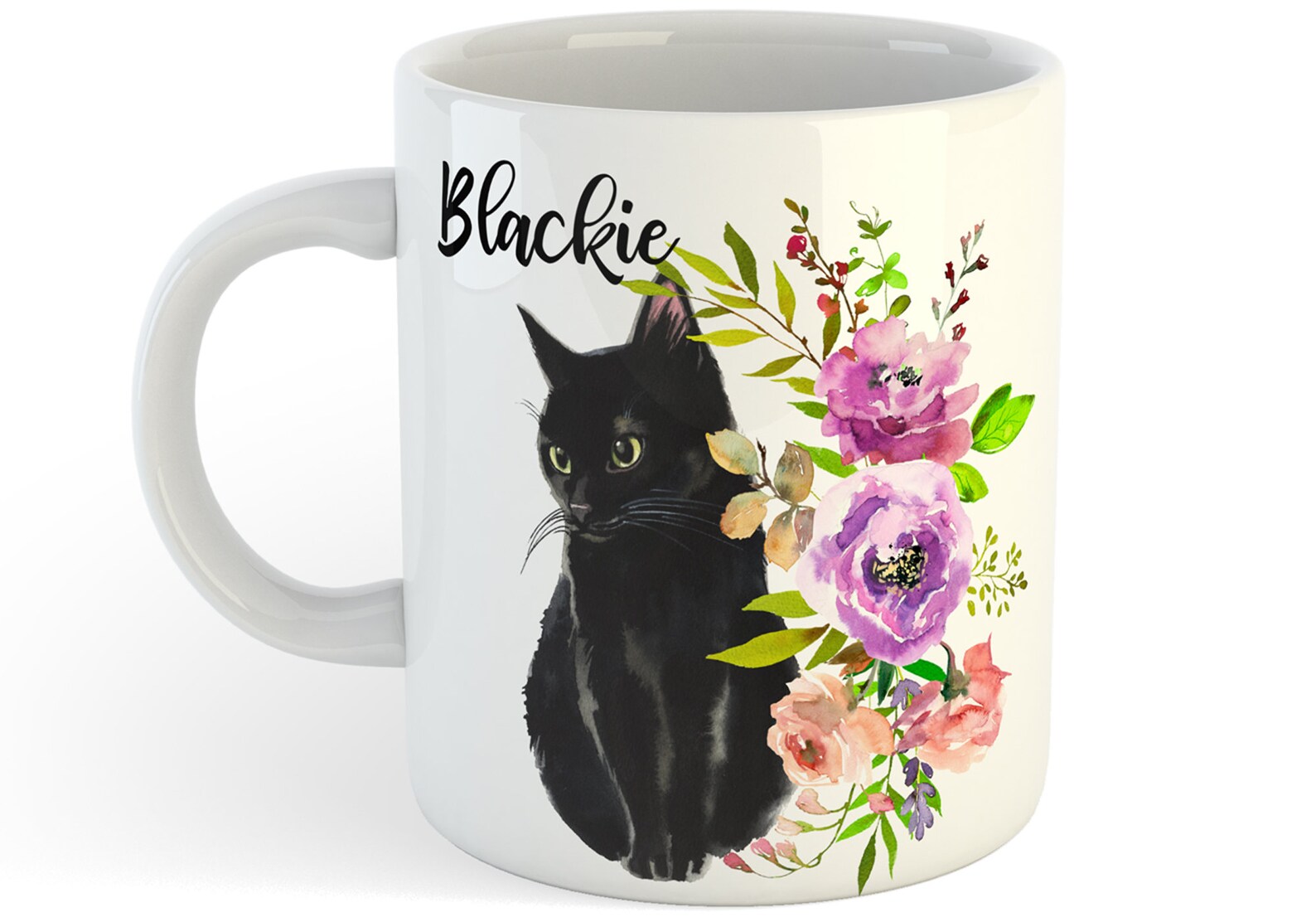 Personalized Cat Mug Black Cat Mug Personalized Cat Gift | Etsy