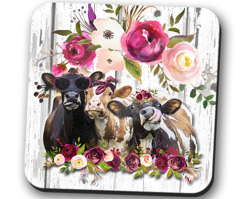 Farm Animal Coaster Farmhouse Table Decor Cow Gift for Her - Etsy