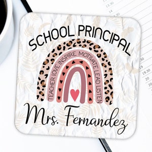 School Principal Gift, Principal Coasters, Rainbow Gift, Principal ...
