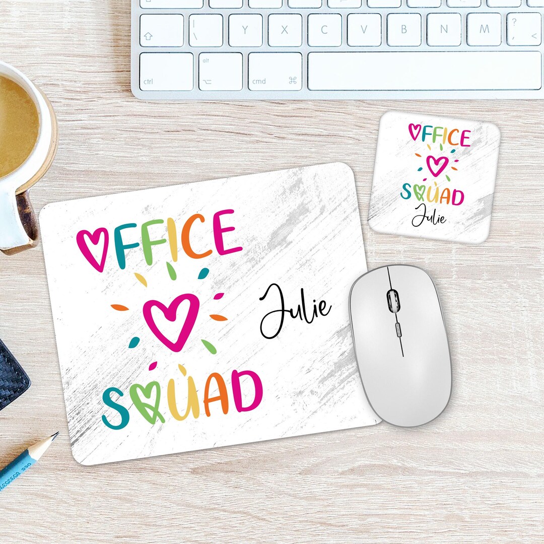 Desk Accessories Set Office Squad Coaster and Mouse Pad Custom Office ...