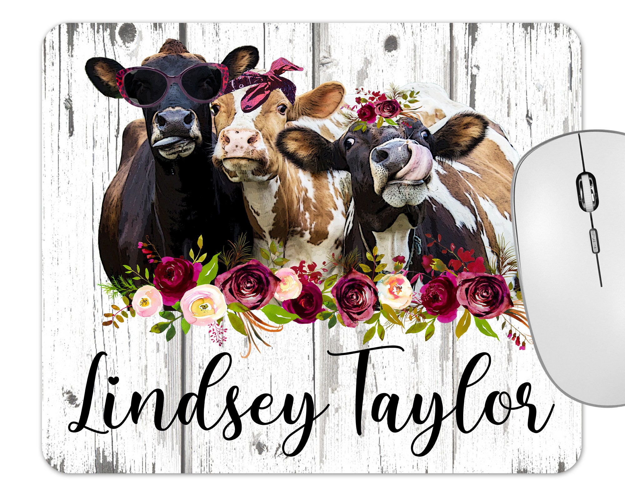 Farm Animal Mouse Pad Personalized Cow Mouse Pad Animal | Etsy