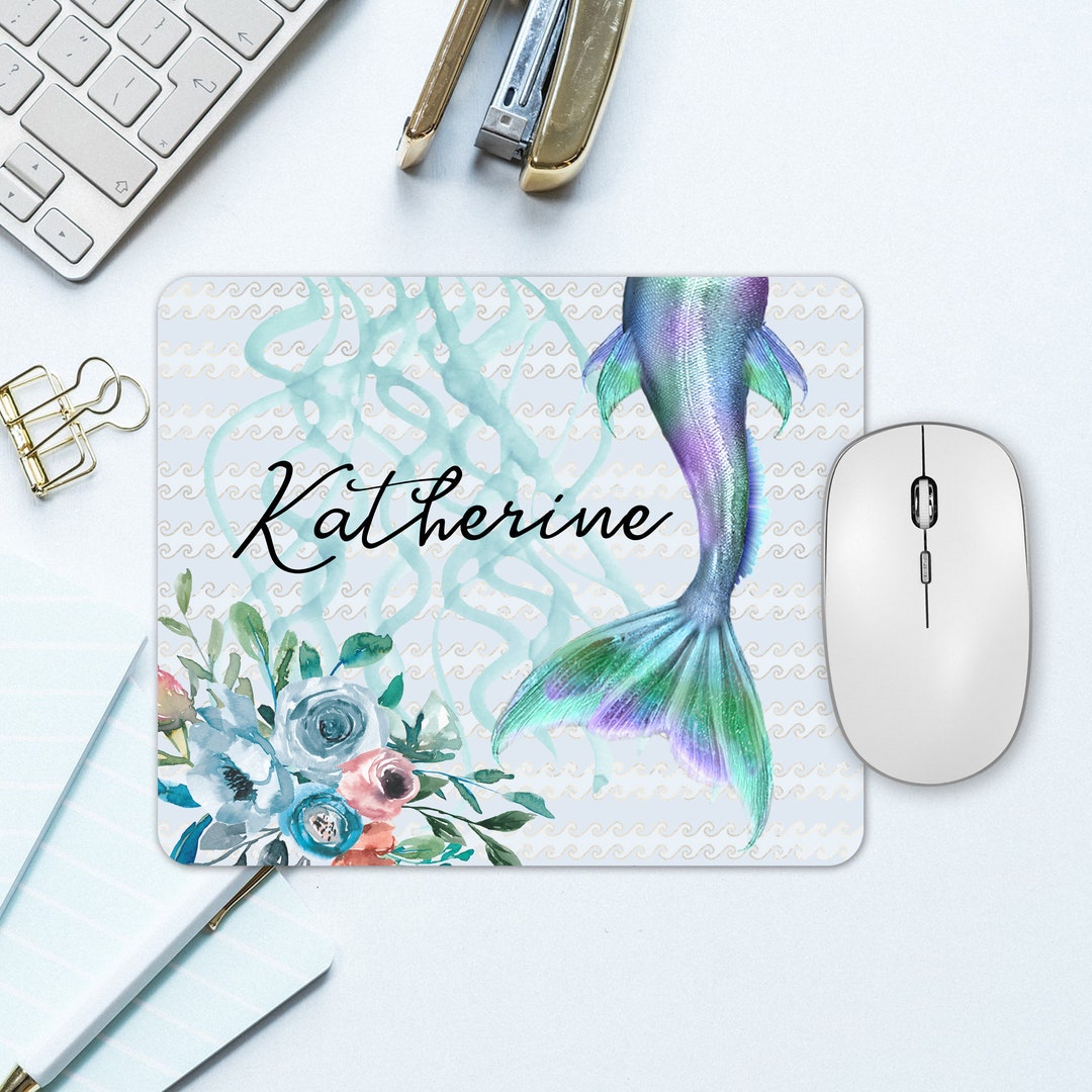Mermaid Tail Mouse Pad, Personalized Desk Decor, Mermaid Desk ...