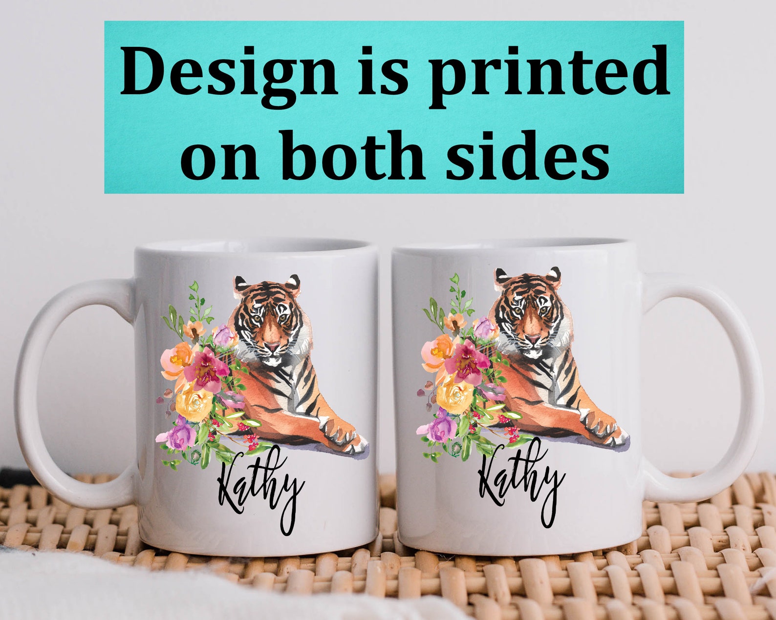 Tiger Coffee Mug Personalized Tiger Coffee Cup Animal Mug - Etsy