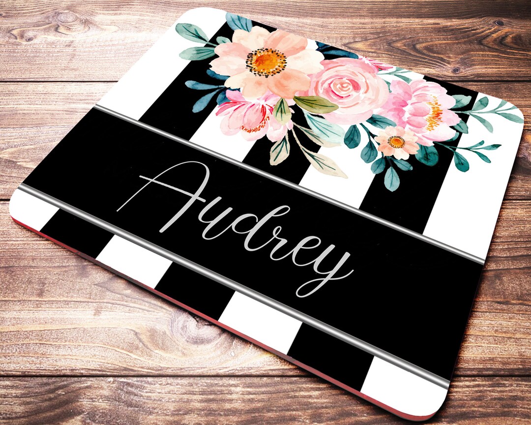 Personalized Office Gift Striped Mouse Pad Desk Accessories - Etsy