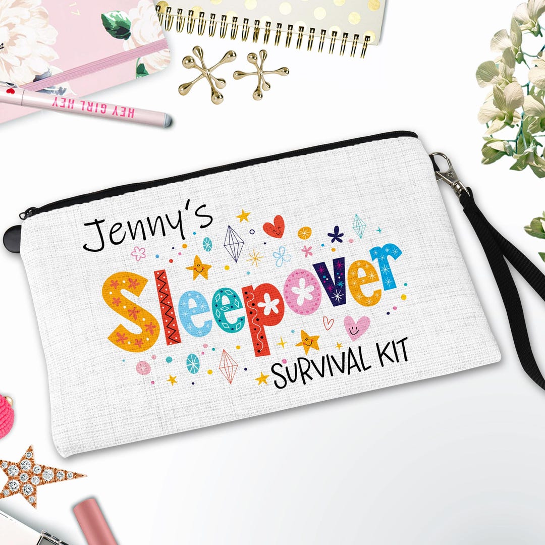 Personalized Sleepover Favor Bag, Custom Makeup Bag, Slumber Party Gift ...