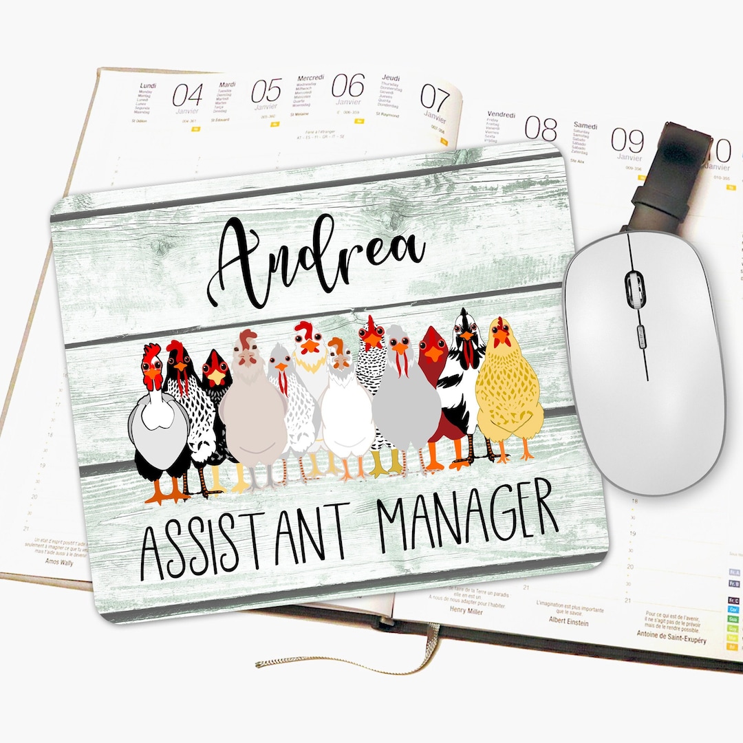 Assistant Manager Mouse Pad, Cute Chicken Desk Decor, Personalized Gift ...