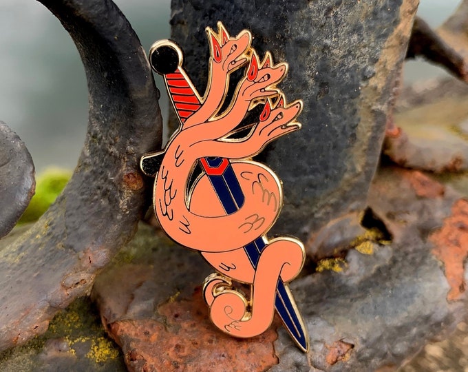 Triple Headed Dragon Dagger Pin - Etsy