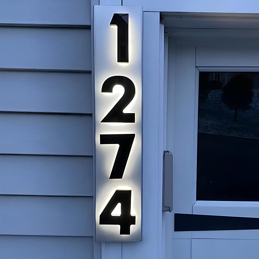 Custom LED House Numbers, Personalized Metal Address Signs, Modern Home ...