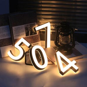 Personalized House Number, Led 3D Luminous Number Sign Address Plaque ...