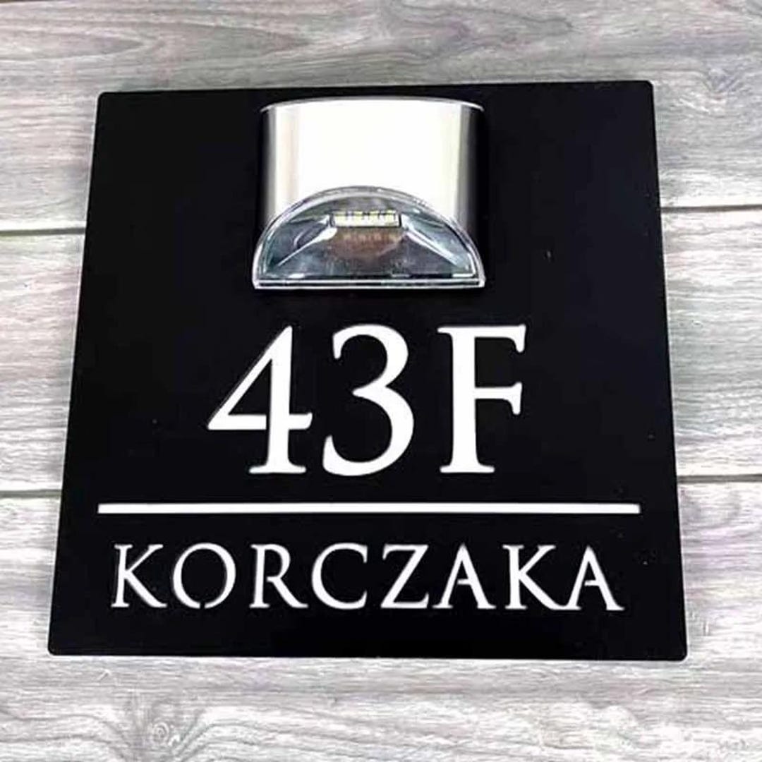 Custom House Number Sign Solar,personalised Address Plaque,led Light UV ...