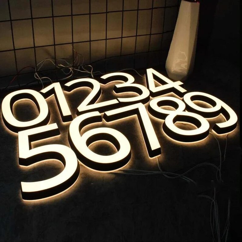 Personalized Led House Number,custom Luminous Number Sign Address ...