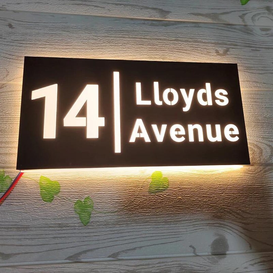 Custom LED Number Box, House Number Sign, Personalized Address Plaque ...