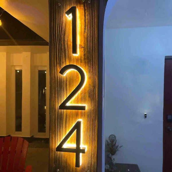 Modern Backlit House Numbers - Etsy