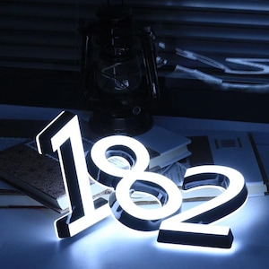 Personalized House Number, Led 3D Luminous Number Sign Address Plaque ...