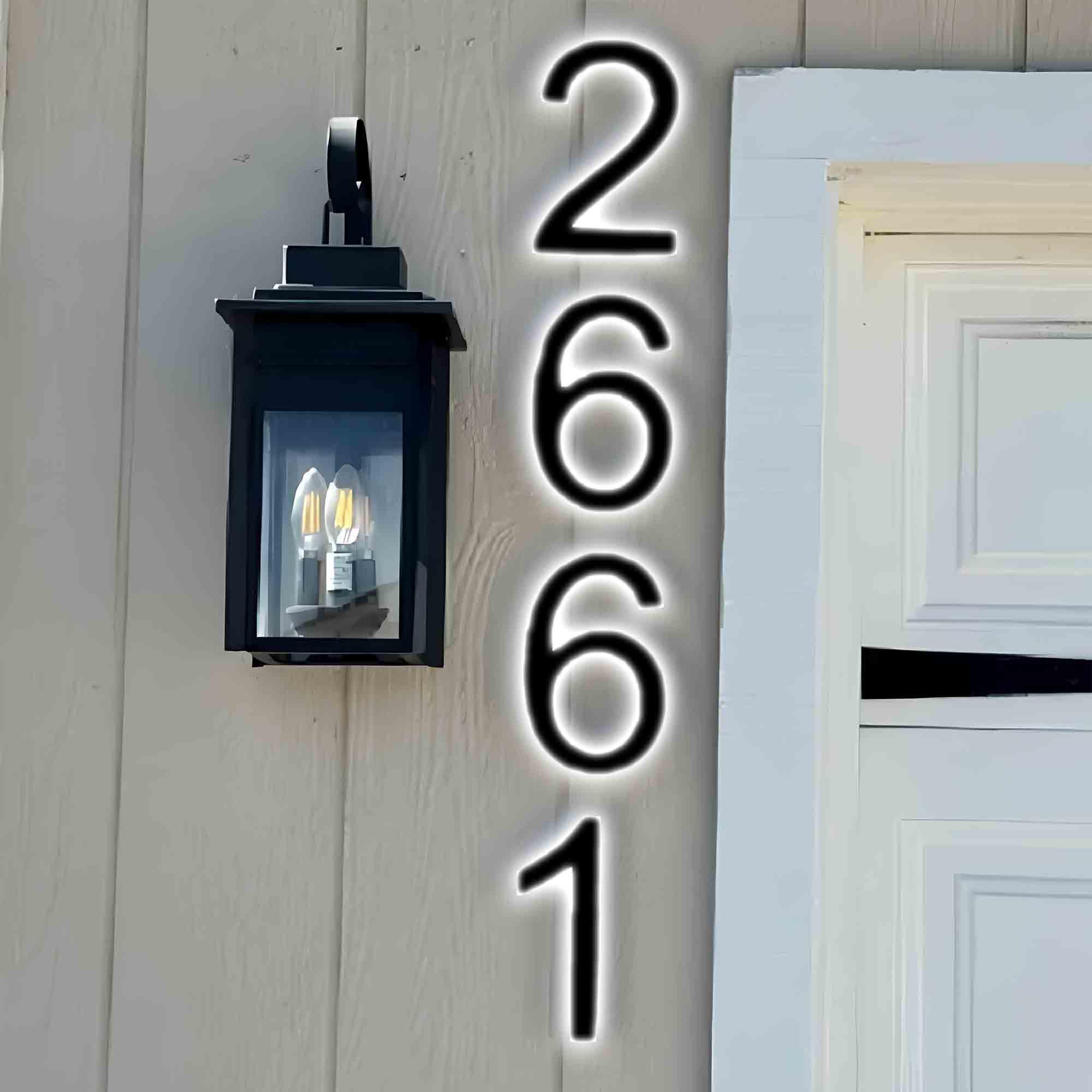 Custom Led House Number, Modern House Door Sign, Metal Backlit Door ...