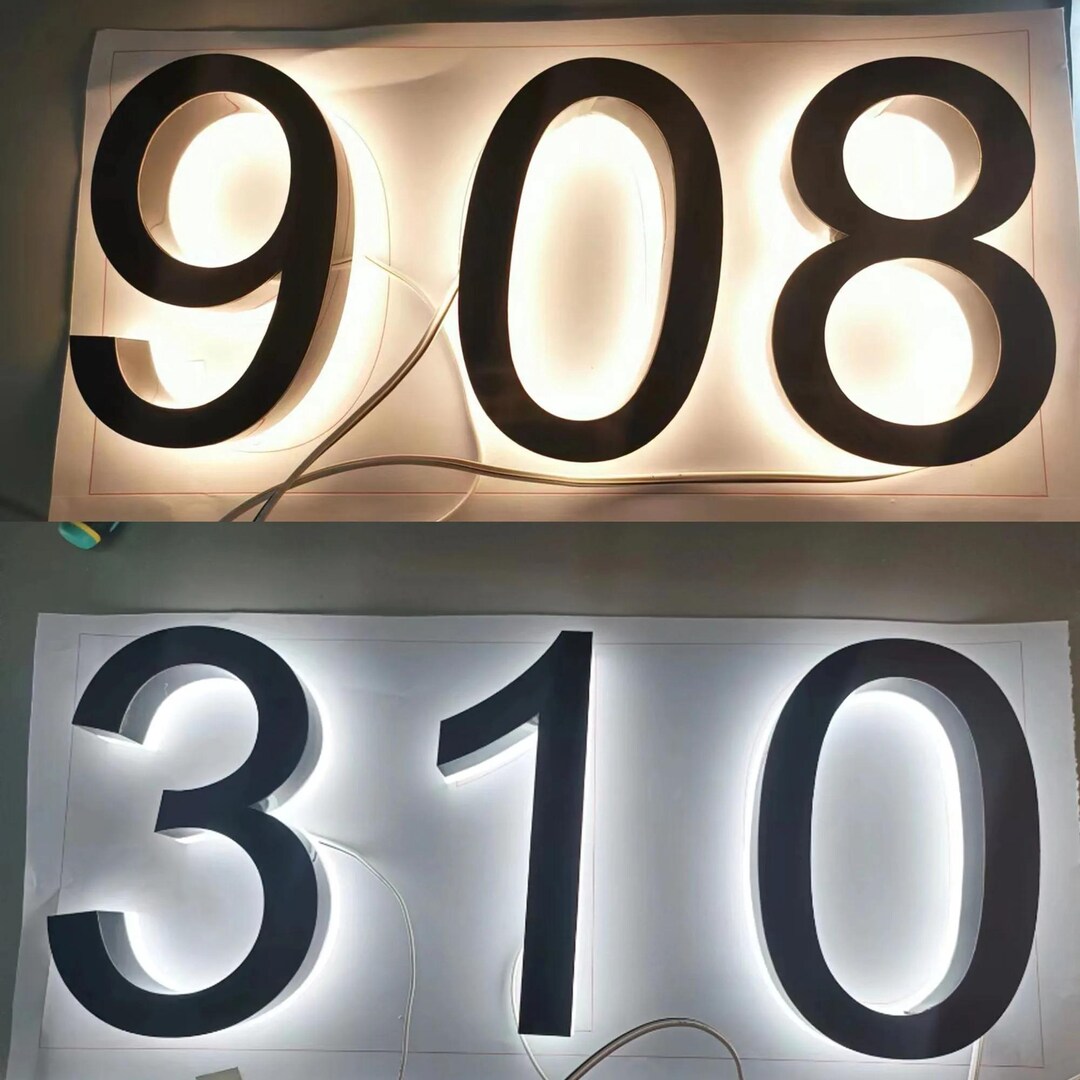 Personalized 3D Home Number Sign, Custom LED Illuminated Address Sign ...