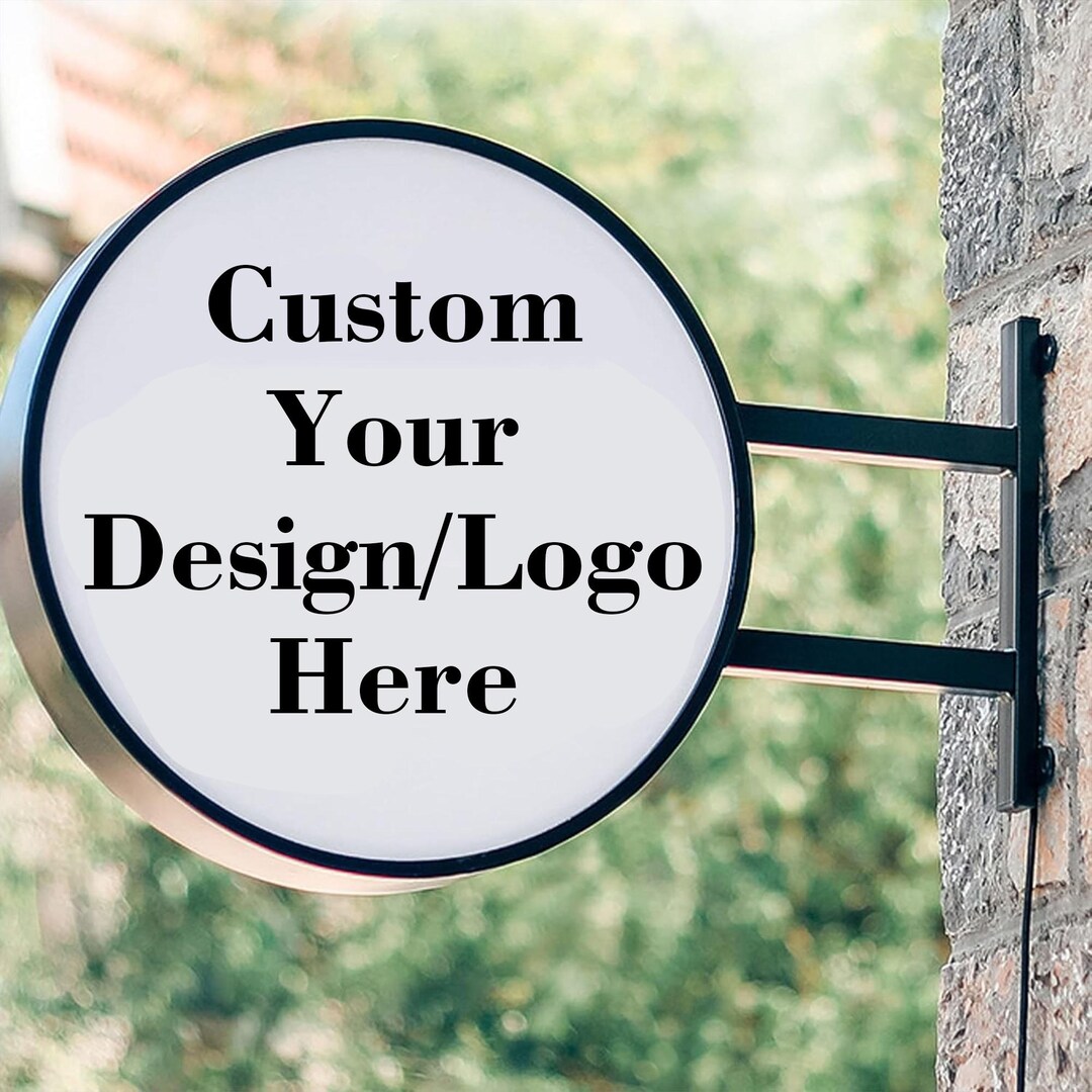 Custom Double Sided Light Box Sign Board, LED Round Light Box Store ...
