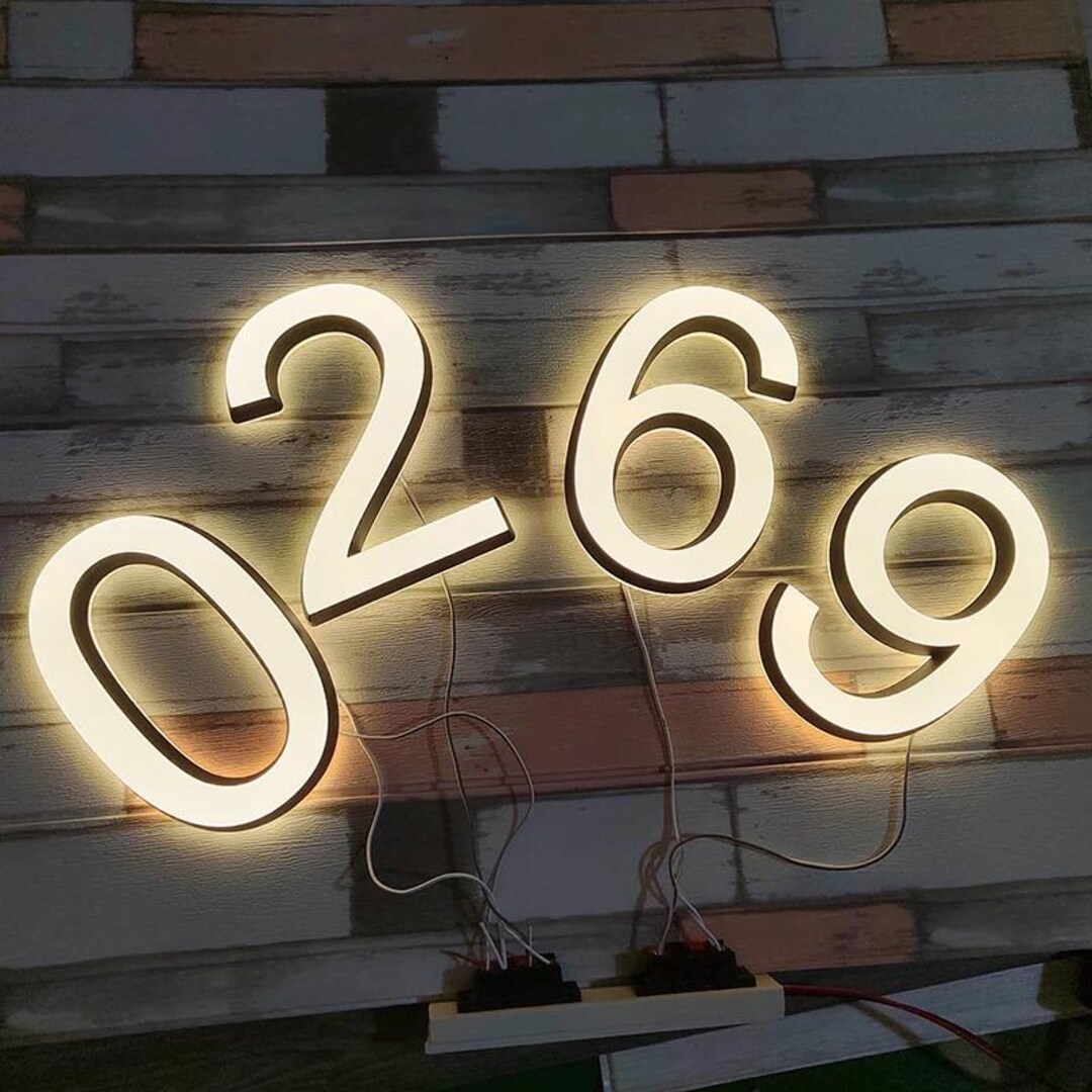 Personalized House Number, Led 3D Luminous Number Sign Address Plaque ...