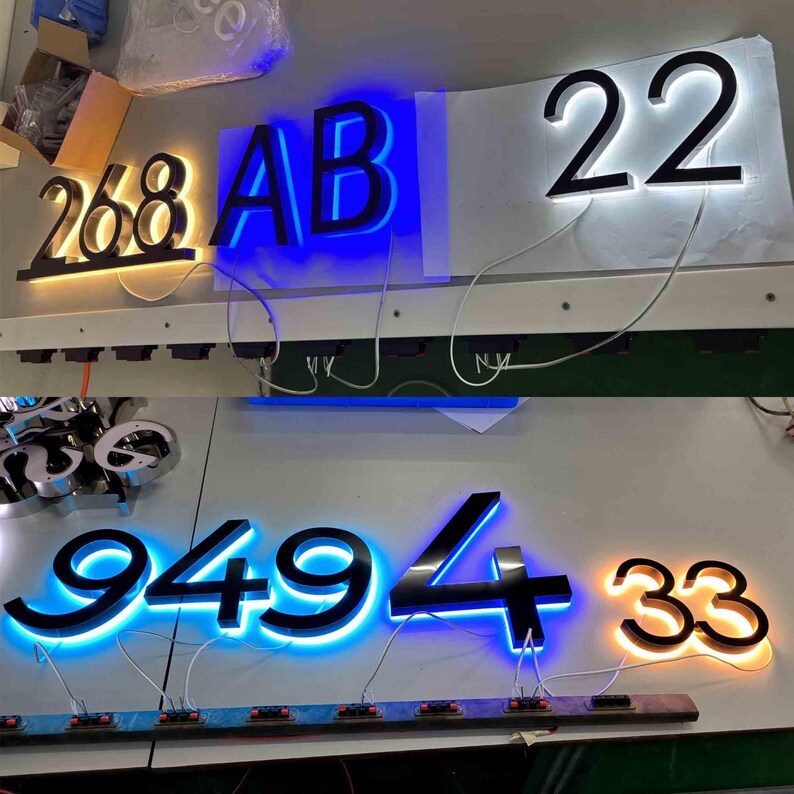 Custom 3D Address Sign, Illuminated LED House Number, Outdoor Backlit ...
