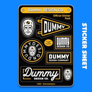 Dummy Design Logo Sticker Sheet - Etsy