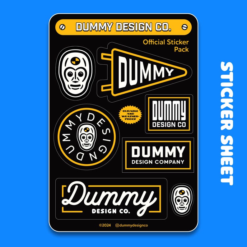 Dummy Design Logo Sticker Sheet - Etsy