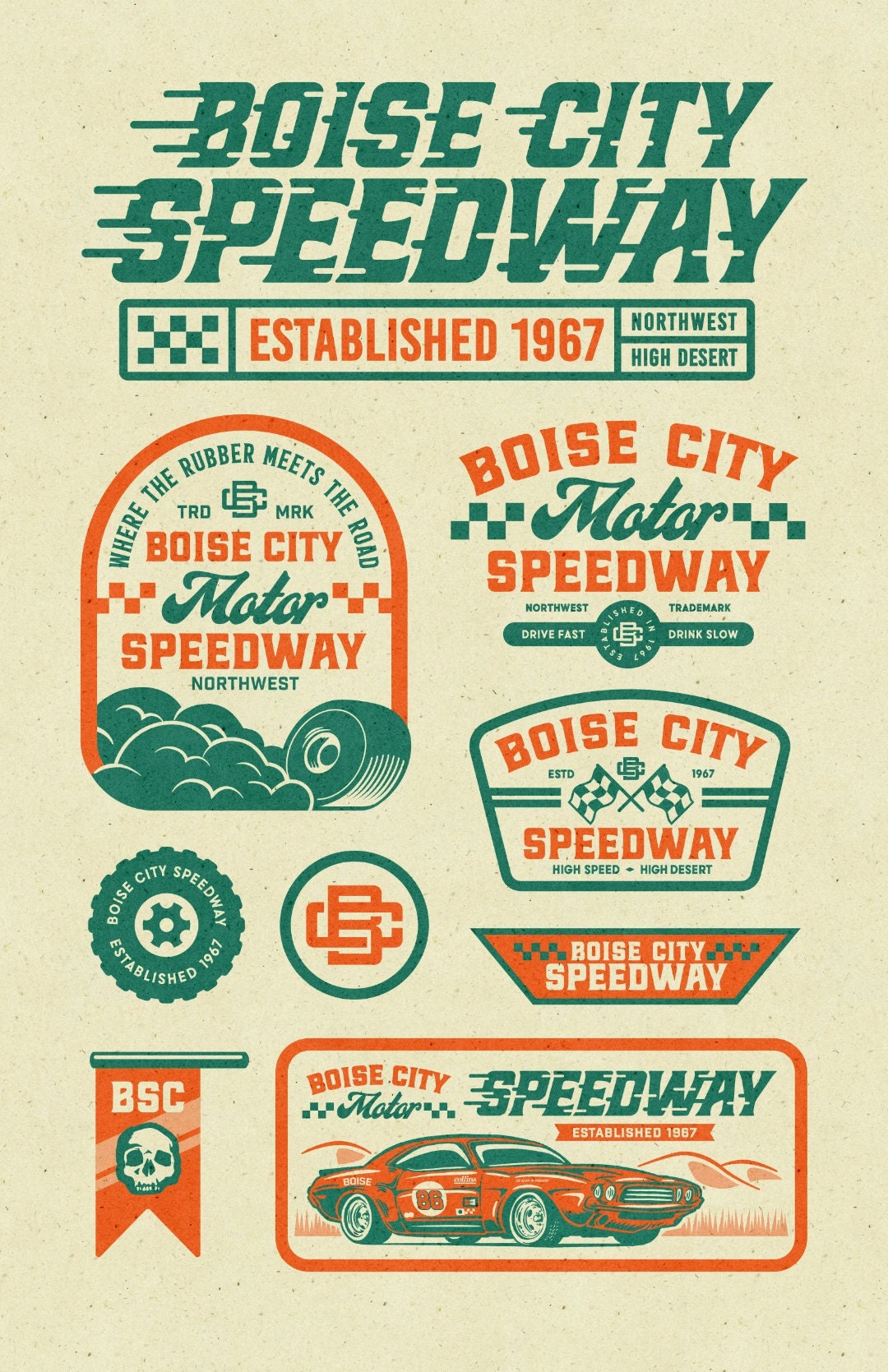 Boise City Speedway Logo Poster - Etsy