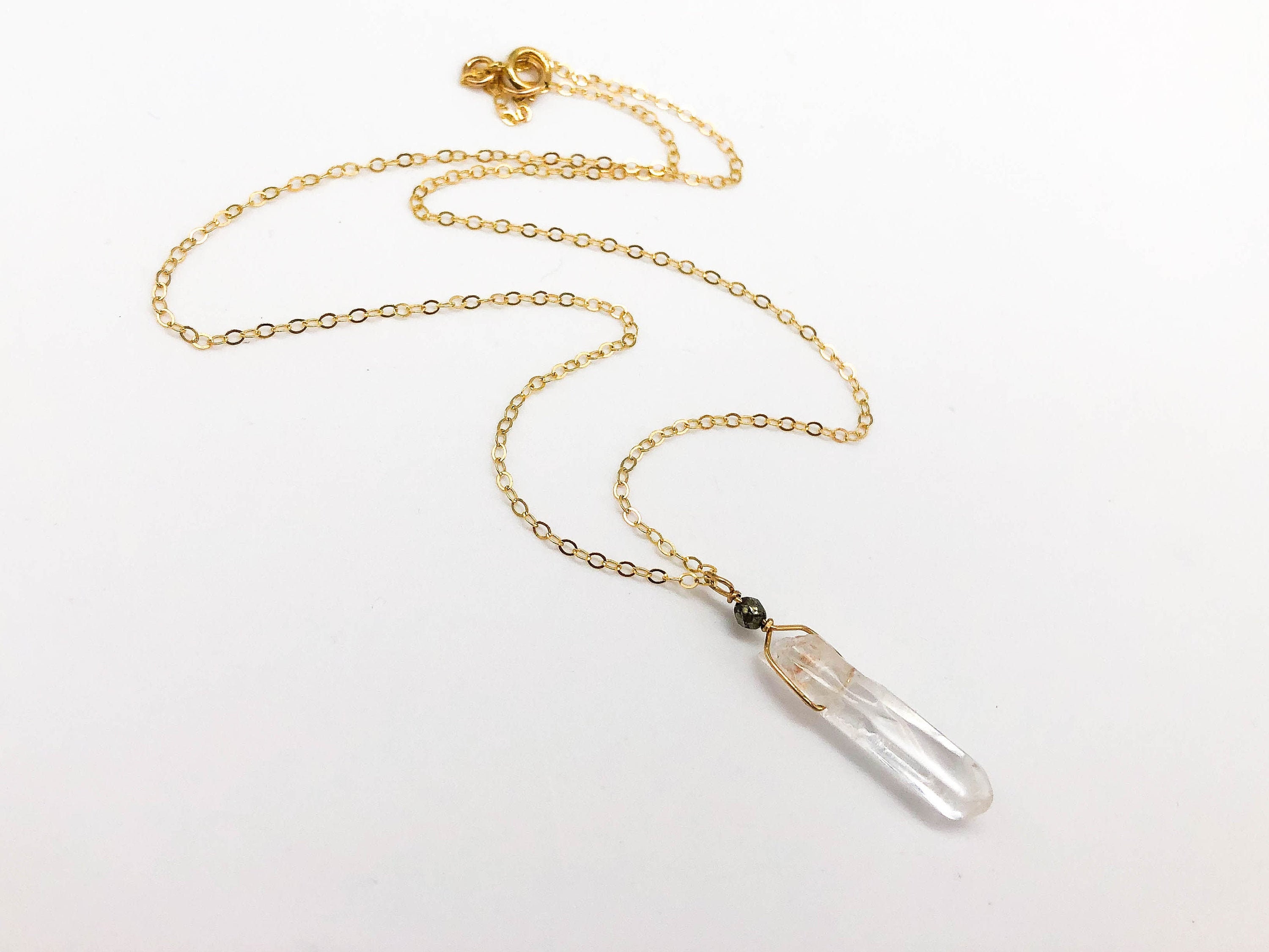 Custom Gold Crystal Necklace Raw Quartz Jewelry Unique Gift | Etsy